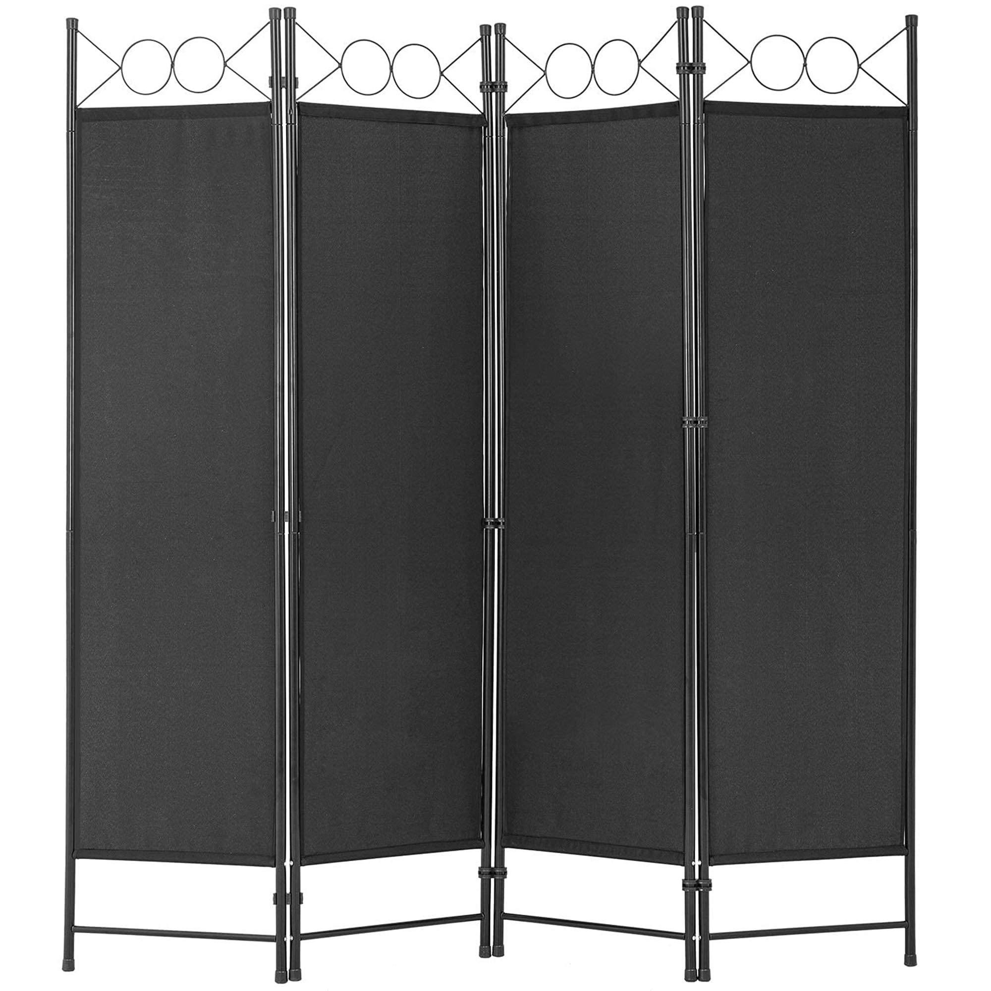 Latitude Run® 4 Panel Room Divider 6ft Steel Frame Screen Folding ...