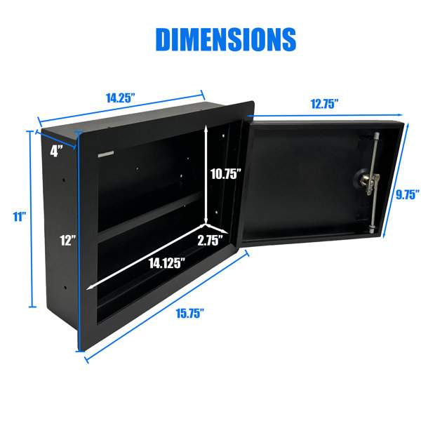 Plugsharge In-wall Safe With Key Lock – Heavy-duty Steel Lockable ...