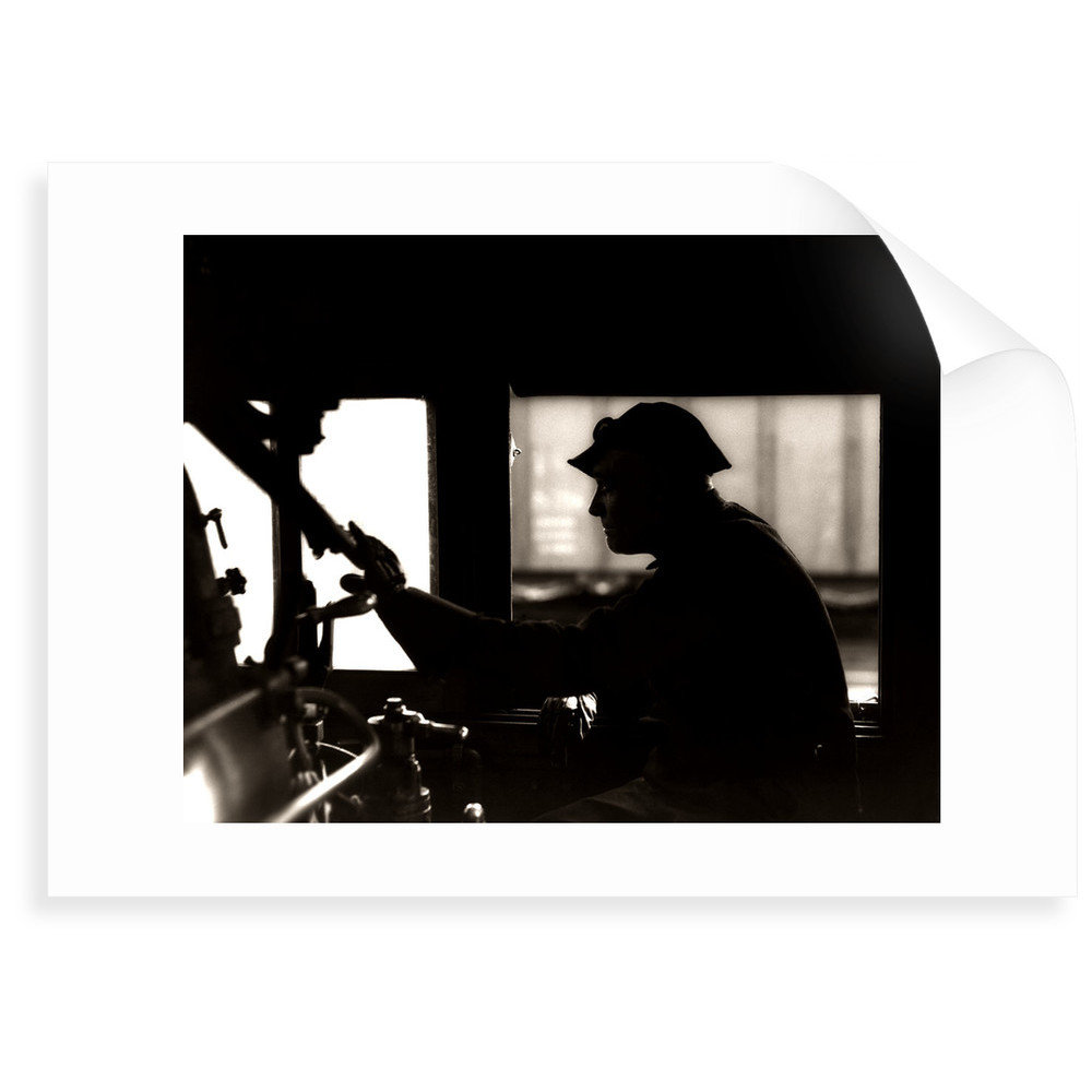 George Oliver 1920s 1930s 1940s Silhouette Train Engineer At Controls ...
