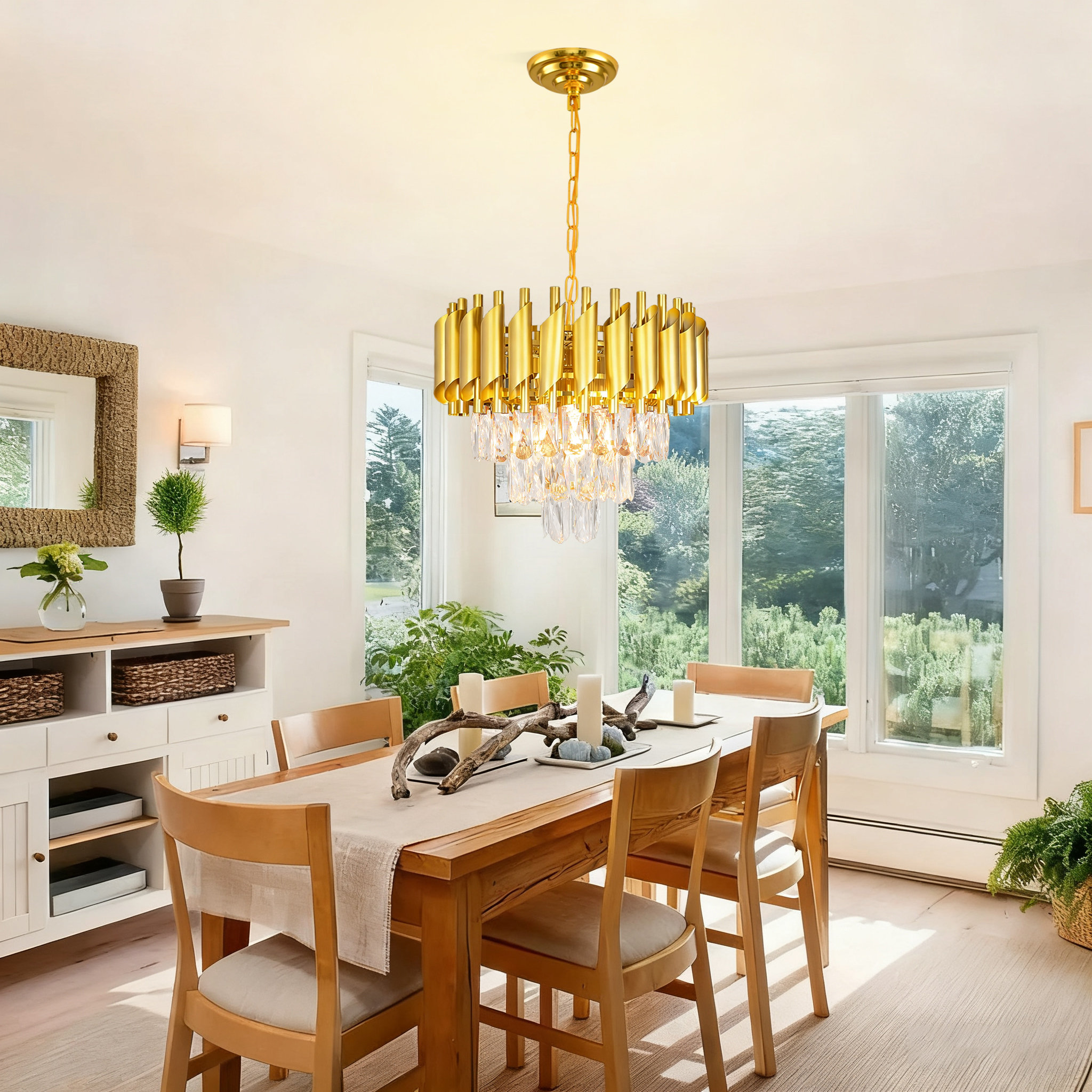 Fairmont Park 15.7-inch Golden Crystal Chandelier-e14 Lamp Holder ...