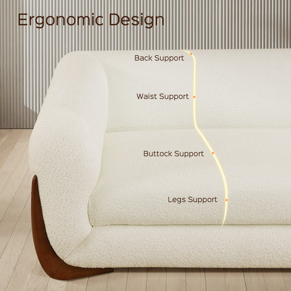 Brayden Studio® Emiljan 86'' Round Arms Curved Sofa & Reviews | Wayfair