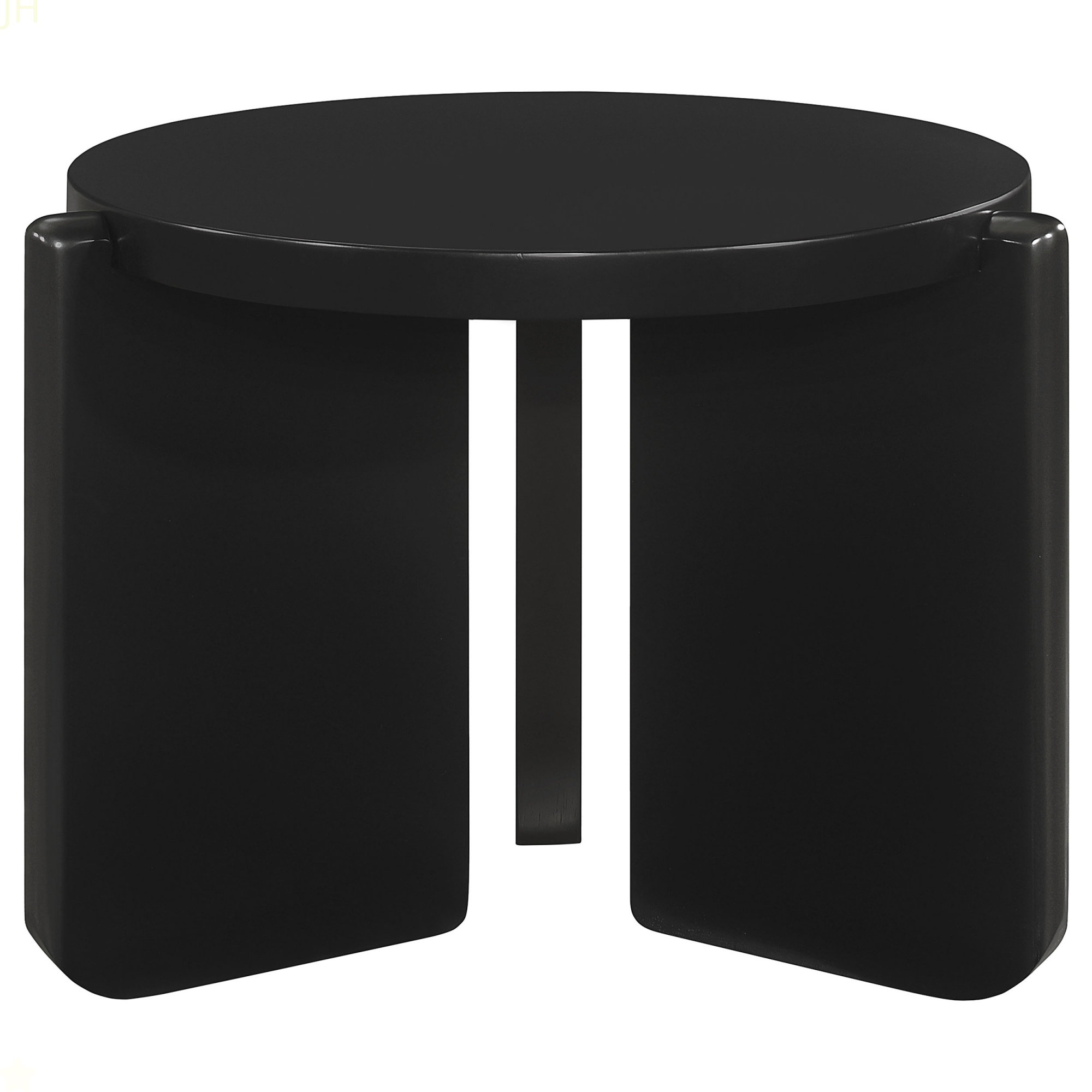 Hokku Designs Harrison Black Round Solid Wood End Table | Wayfair
