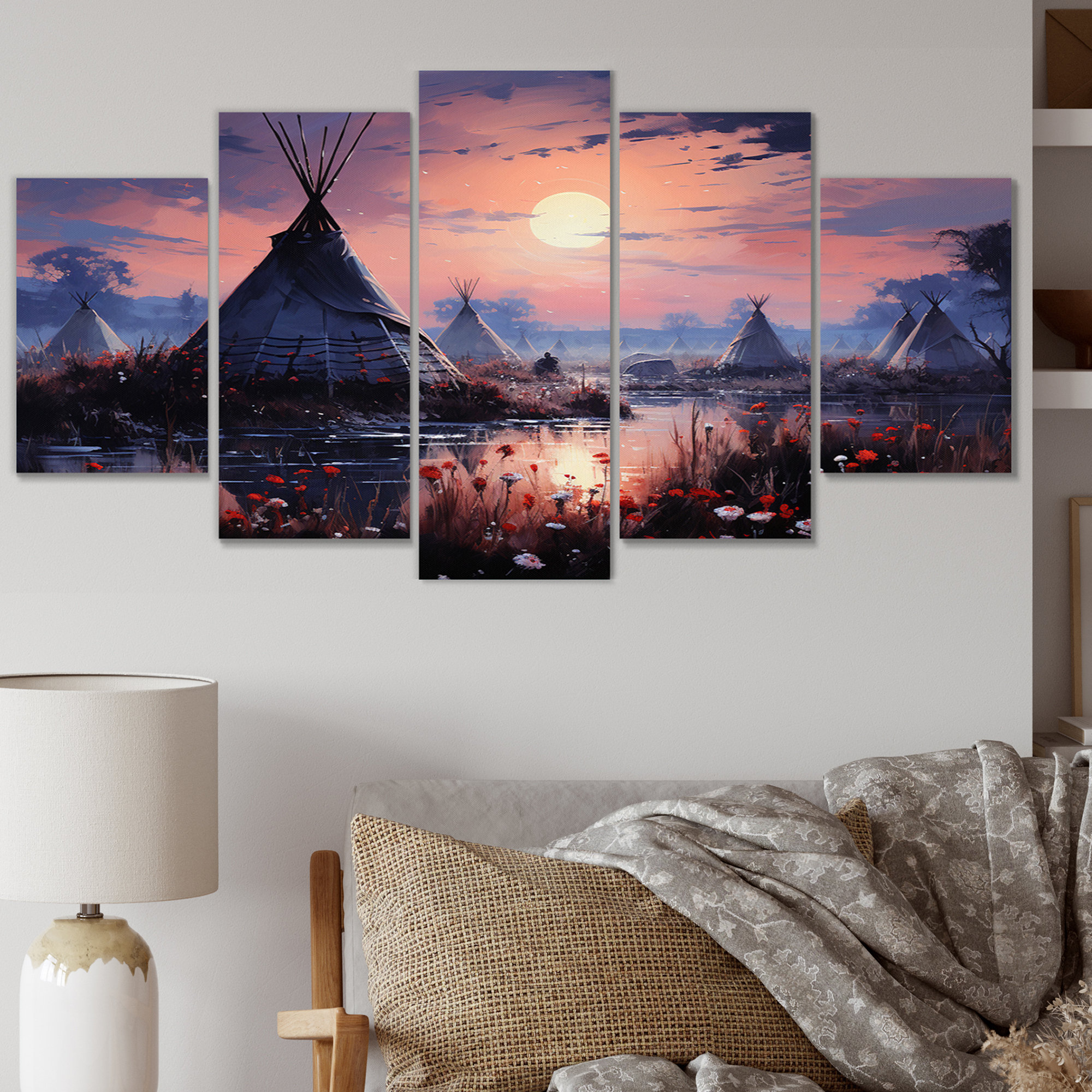 Dakota Fields Native Tipi Mystic Gathering - Native American Wall Art ...