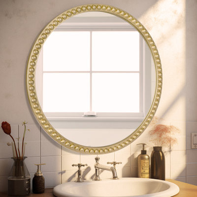 Dakota Fields Chelbe Wood Round Wall Mirror | Wayfair