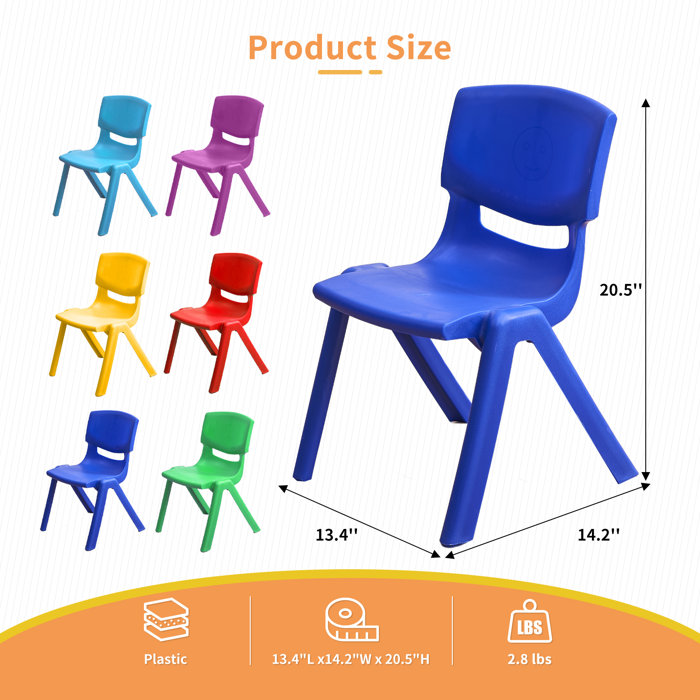 linor Stackable School Chairs, Colorful Kids Plastic Chair for Toddlers ...