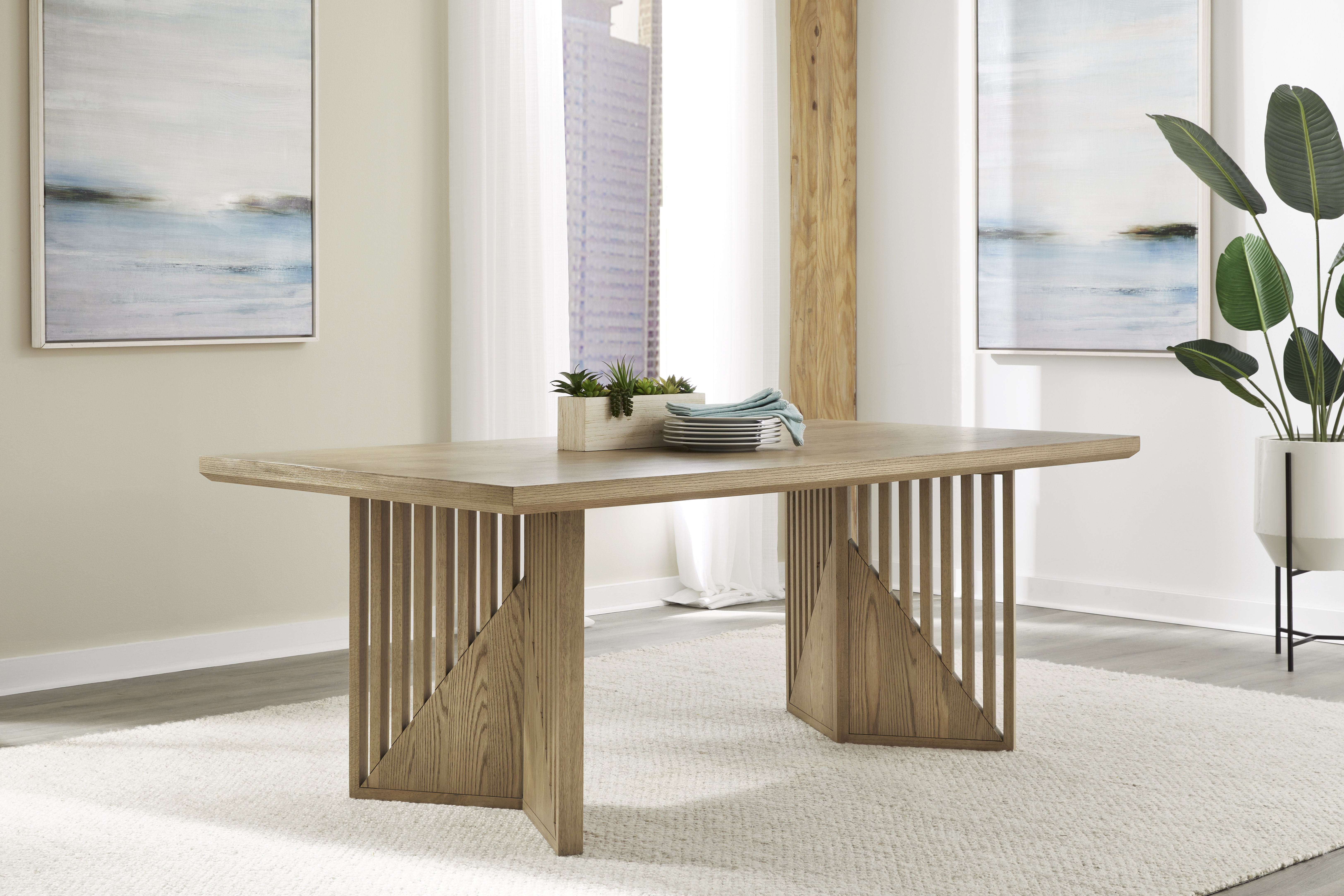 Latitude Run® Polebridge Double Pedestal Oak Dining Table In Natural ...