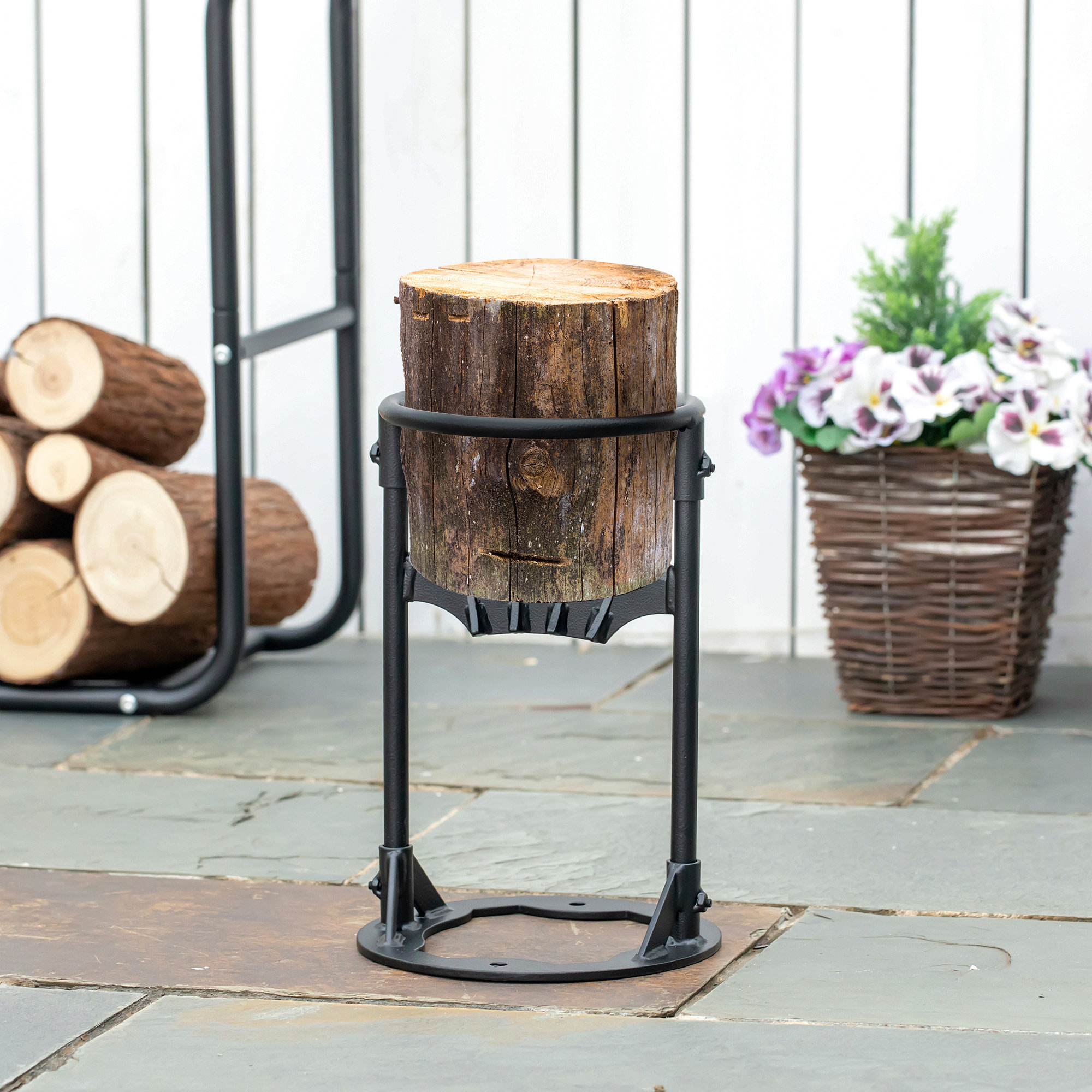 17 Stories Firewood Kindling Splitter Stand With Hand Guard, Wood ...