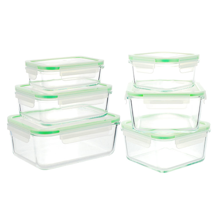 Kinetic GoGREEN Glassworks Oven Safe 6 Container Food Storage Set ...