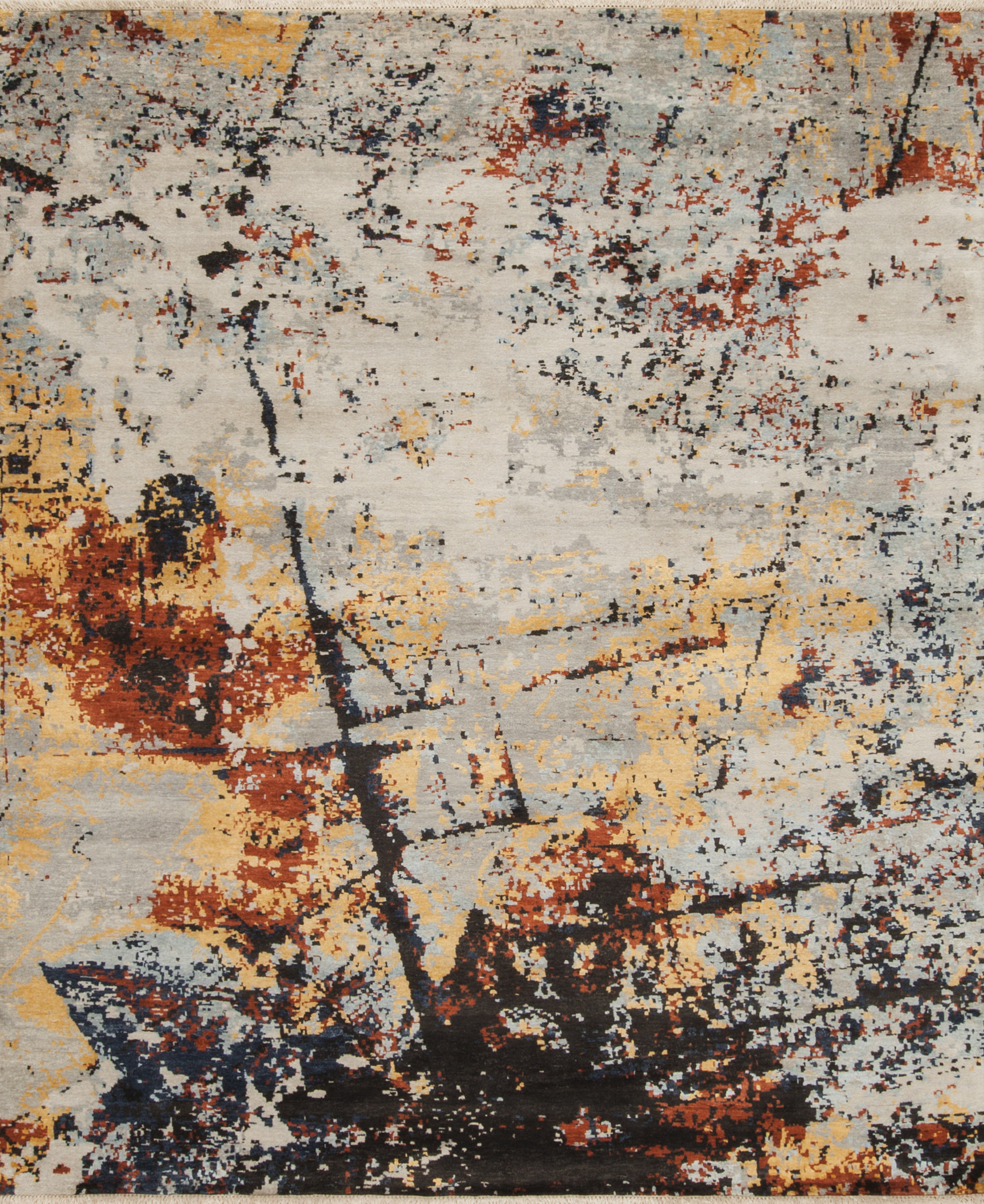 Samad Rugs Artist Painterly Abstract Hand-Knotted Wool/Silk Area Rug in ...