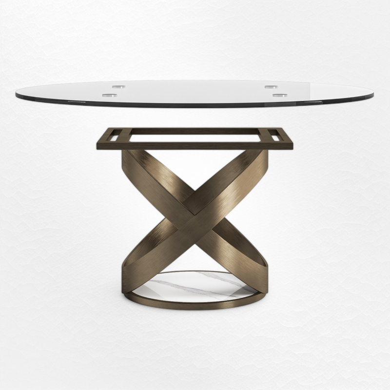 Everly Quinn Round Glass Dining Table | Wayfair