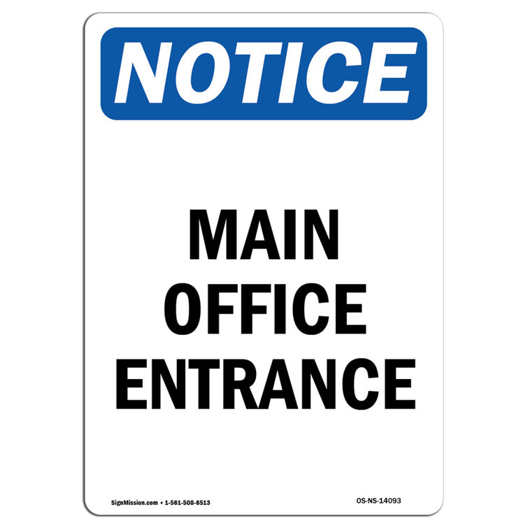 SignMission Main Office Entrance Sign | Wayfair