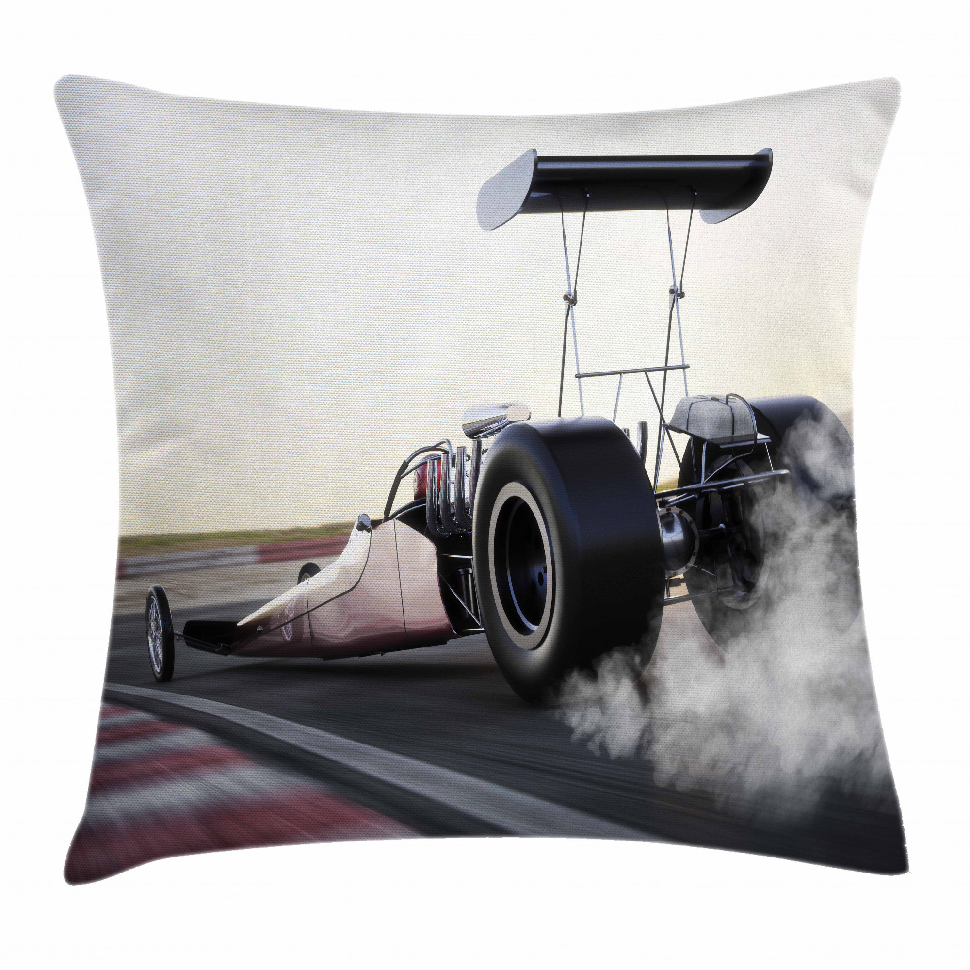 Ambesonne Cars Throw Pillow Cushion Cover, Dragster Racing Down The ...