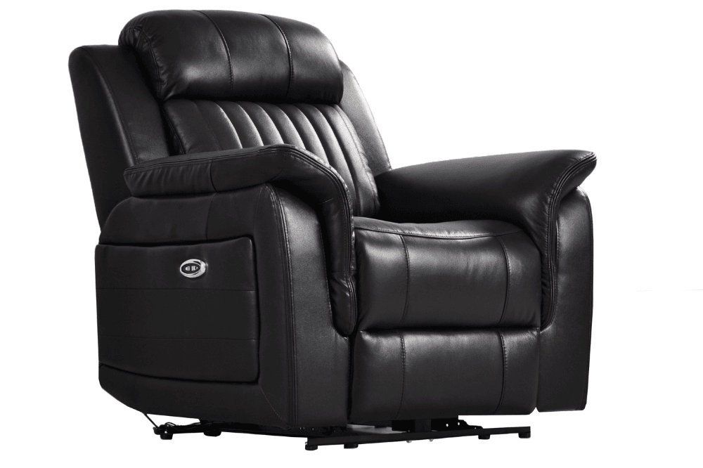 Brayden Studio Cenaida Genuine Leather Electric Power Recliner Armchair ...
