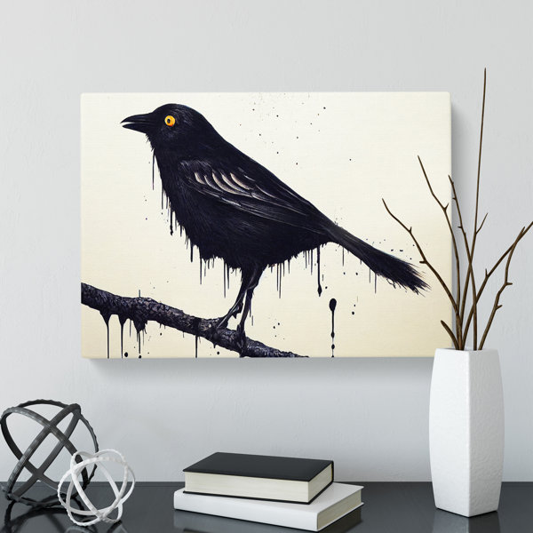 Marlow Home Co. Crow Bird Splash Vol.3 - Wrapped Canvas Painting ...