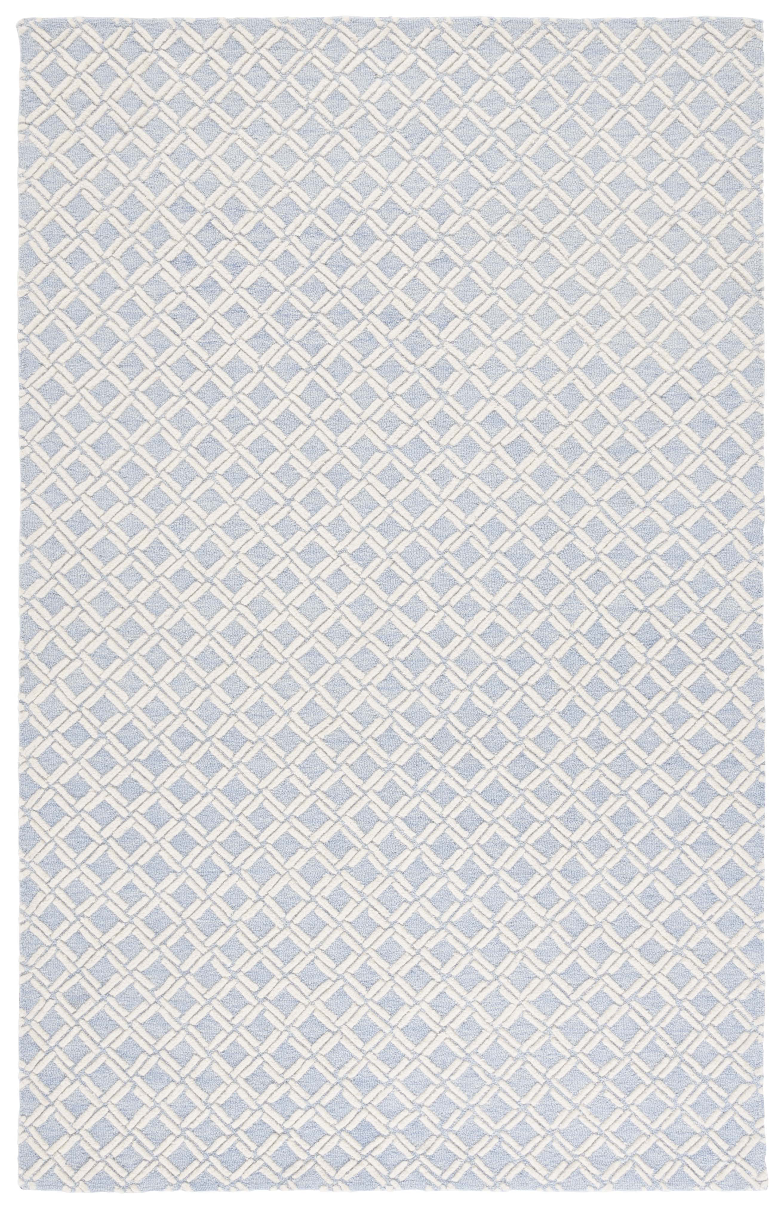Safavieh Genre 350 Hand Tufted Wool/Cotton Geometric Rug in Blue/Ivory ...