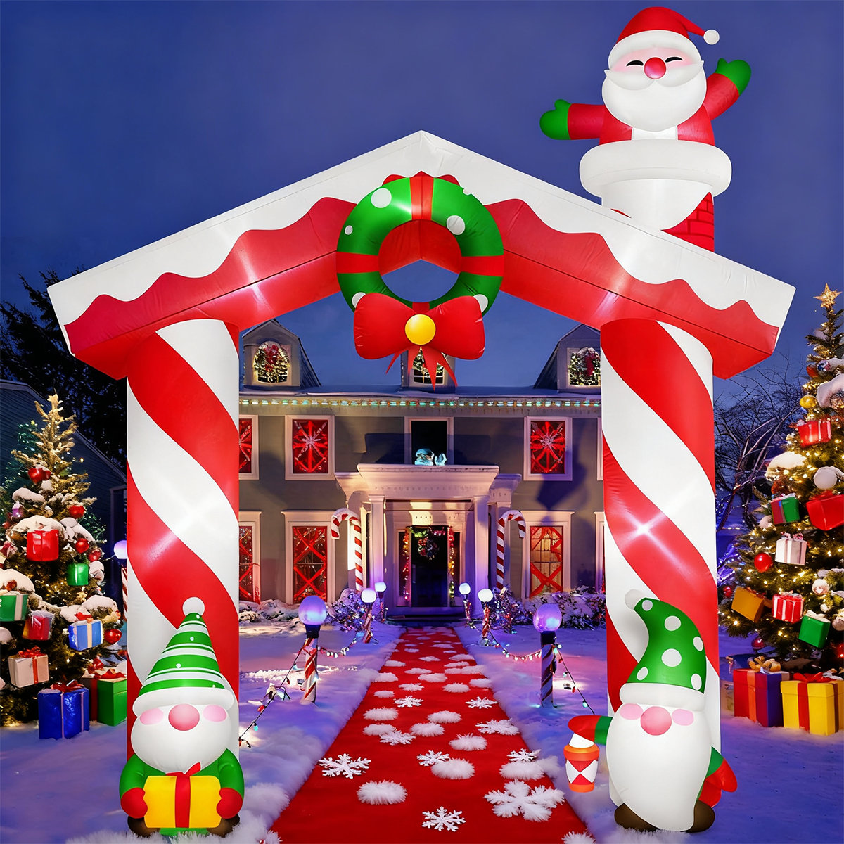 The Holiday Aisle® 10FT Giant Christmas Inflatable Archway Yard ...