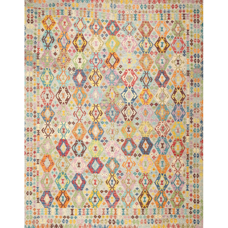 East Urban Home Contemporary Yellow/Orange/Red Area Rug | Wayfair