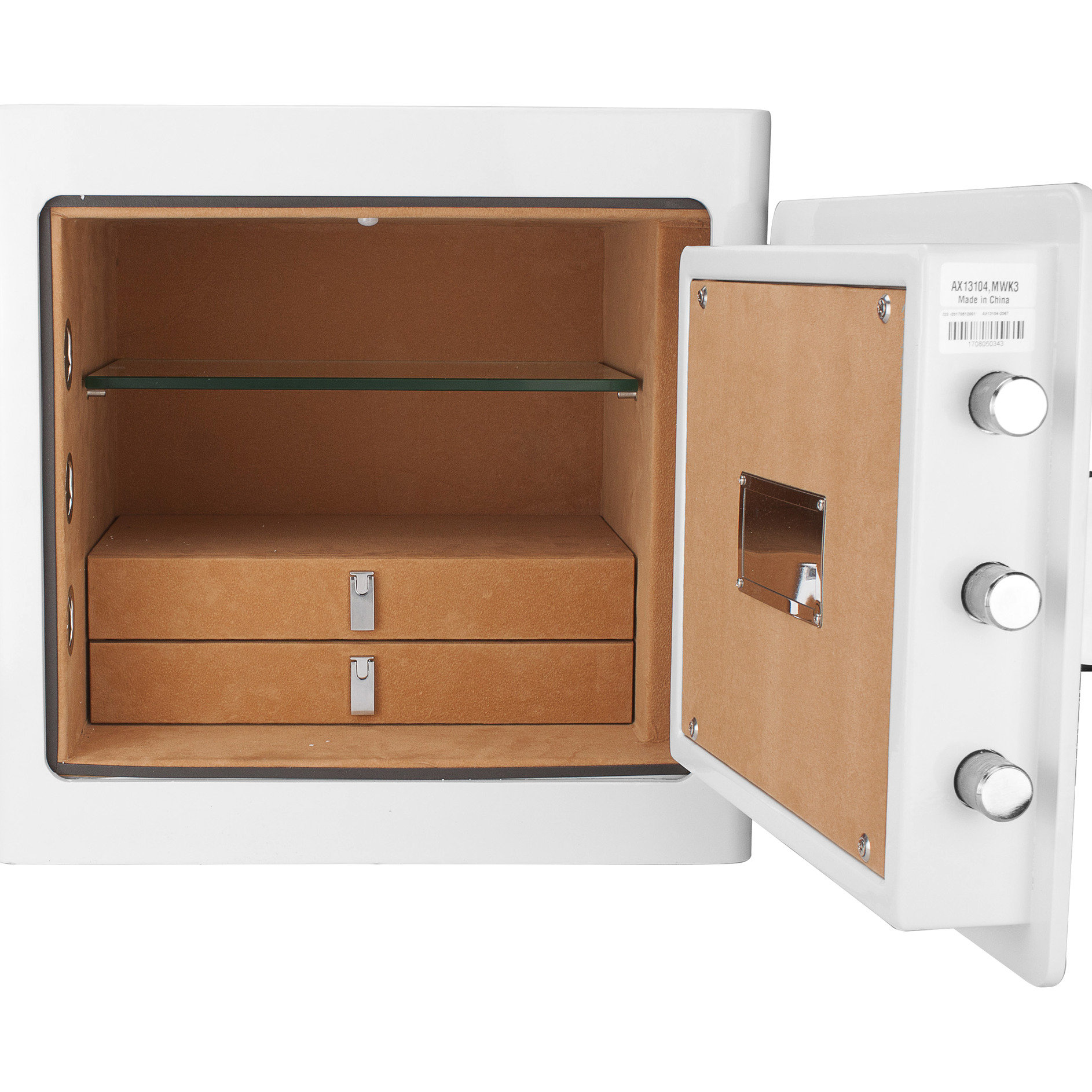 huibaoxiang 1.01 Cubic Ft White Jewelry Chest Safe - Valuables With ...