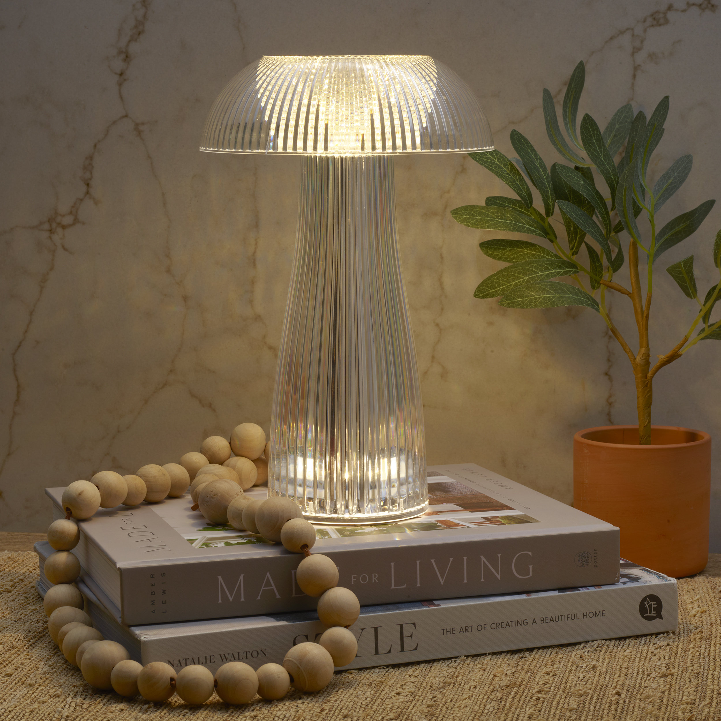 Elements Mushroom Acrylic LED Rechargeable Portable Tabletop Lamp | Wayfair