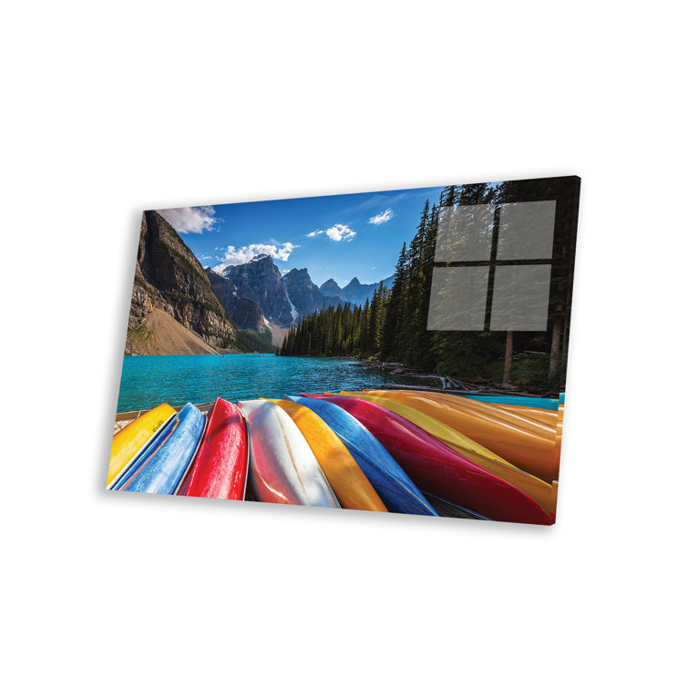 Highland Dunes Canoes By The Lake On Plastic/Acrylic by Sergio Lanza ...
