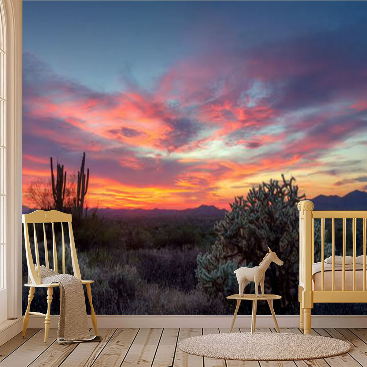 Millwood Pines Peel and Stick Canvas Wallpaper Wall Mural Vibrant ...