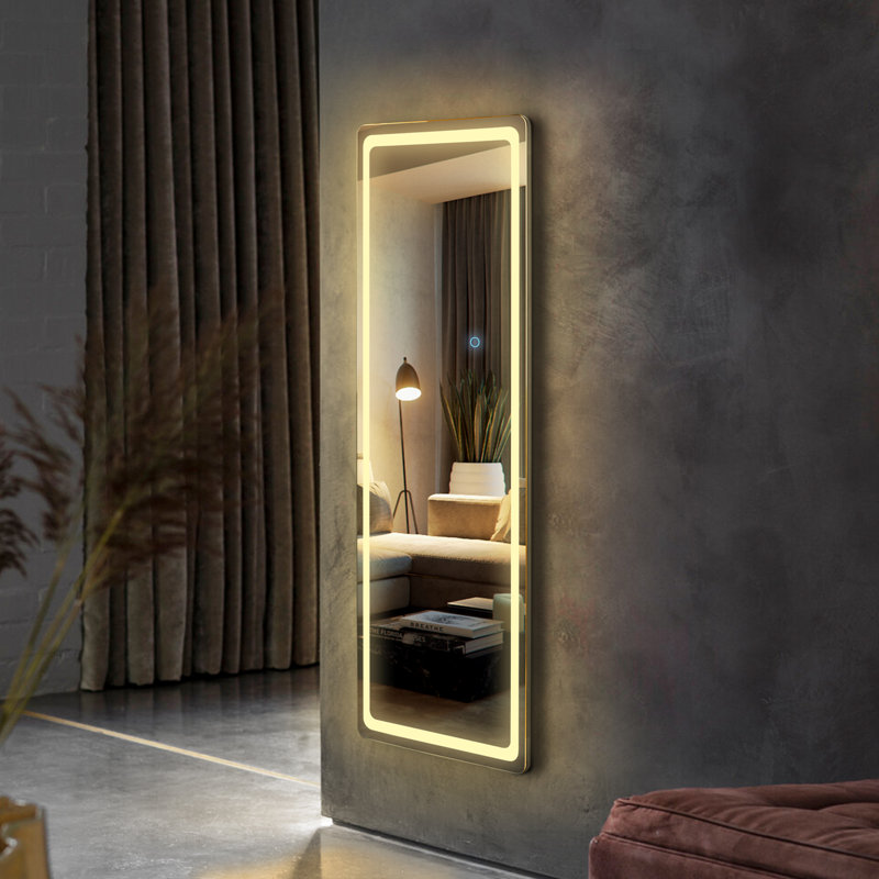 Orren Ellis Rectangle LED Metal Wall Mirror & Reviews | Wayfair