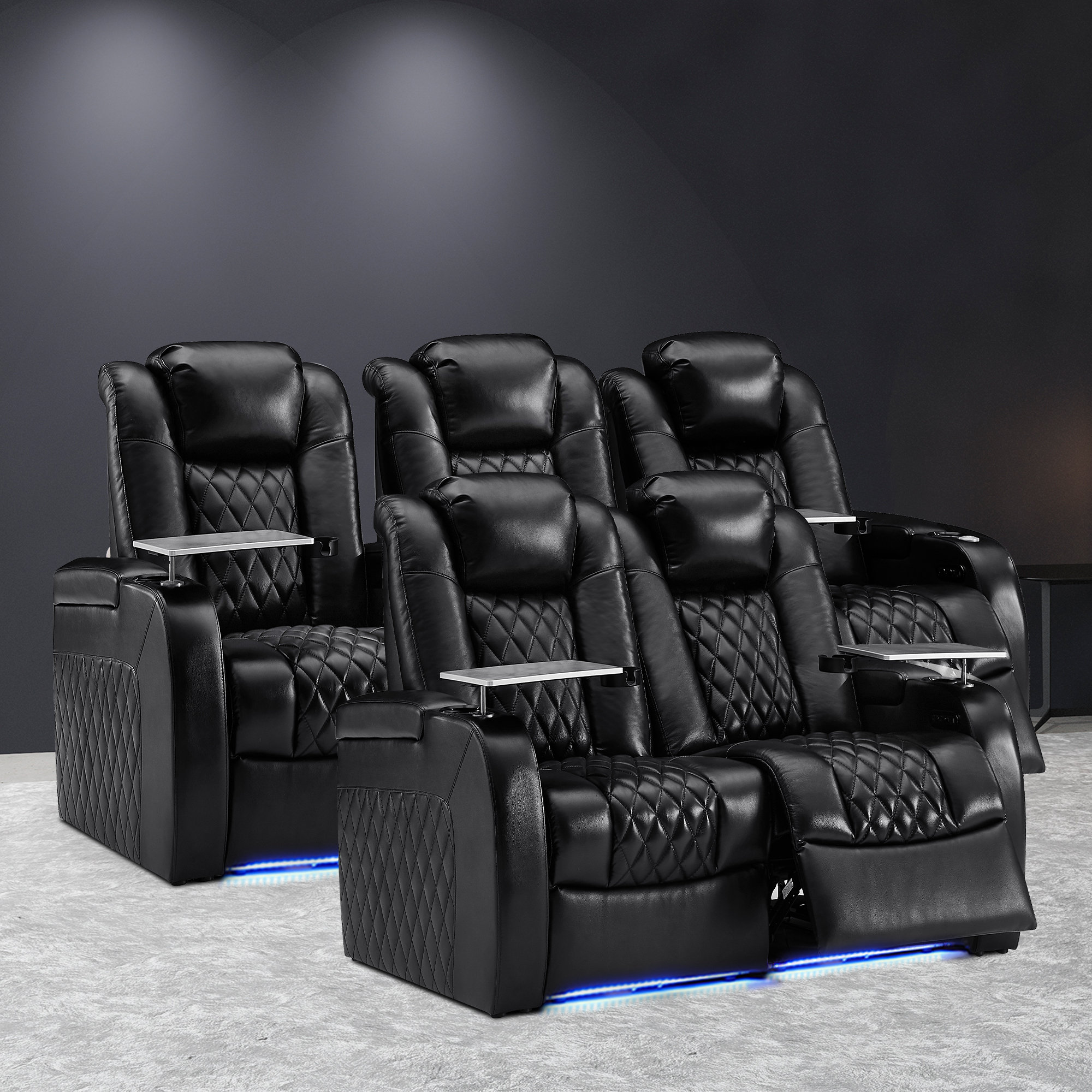 Brayden Studio Home Theater Seating Movie Theater Seating Recliner Sofa ...