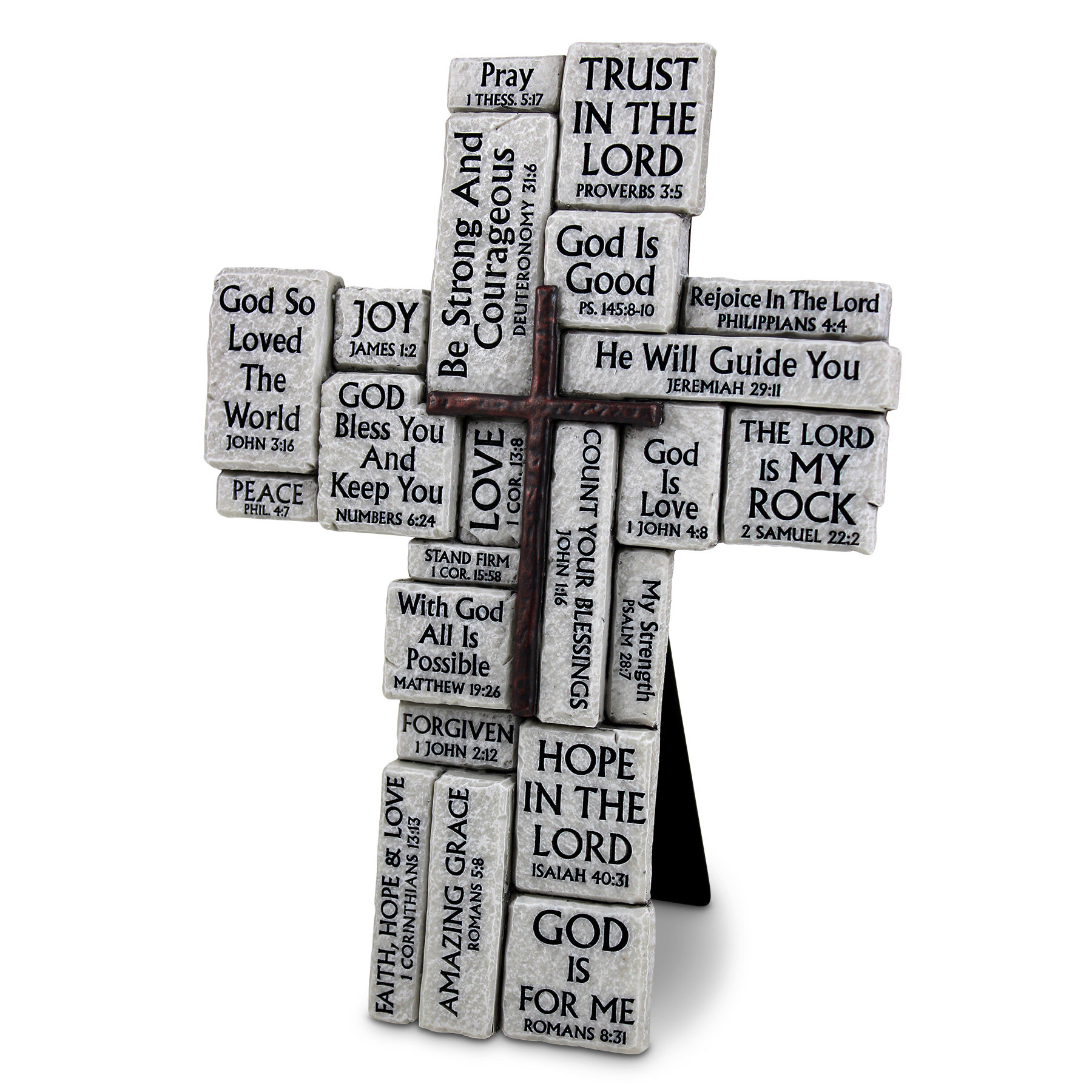 Trinx Tabletop Cross Stacked Stones | Wayfair