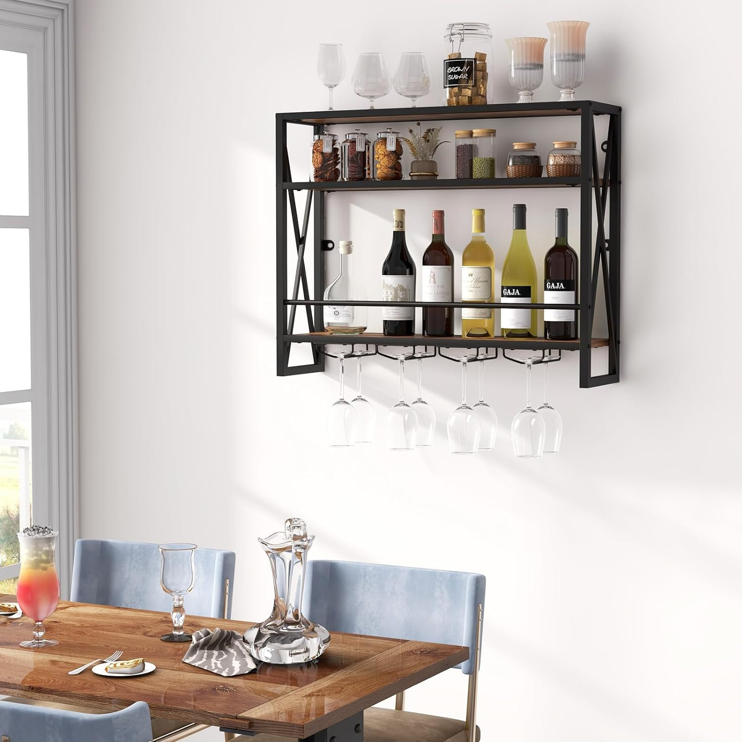 17 Stories Wall Mounted Wine Rack 3-Tier - Wayfair Canada