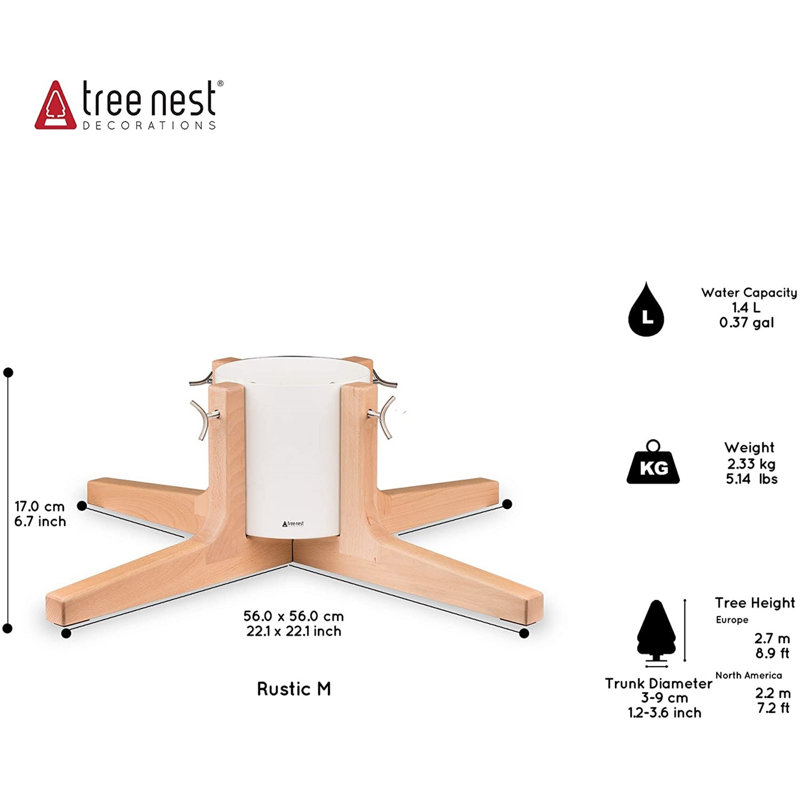 TreeNest Steel Live Tree Stand For Max. Tree Height 8 - 9.9 Ft ...