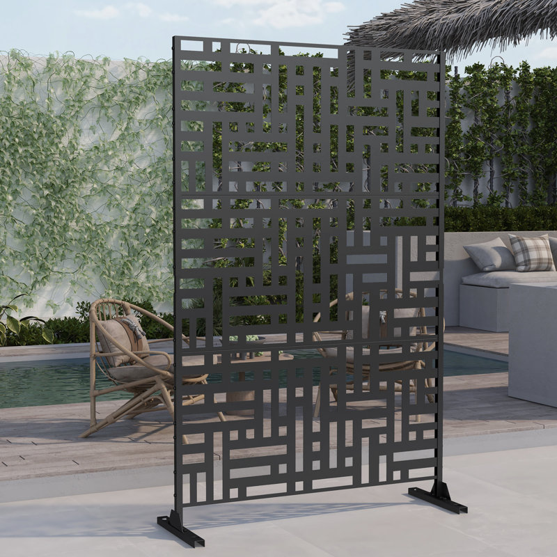 UIXE Stanaford 76'' x 47.2'' Privacy Metal Screen Fence Panel | Wayfair