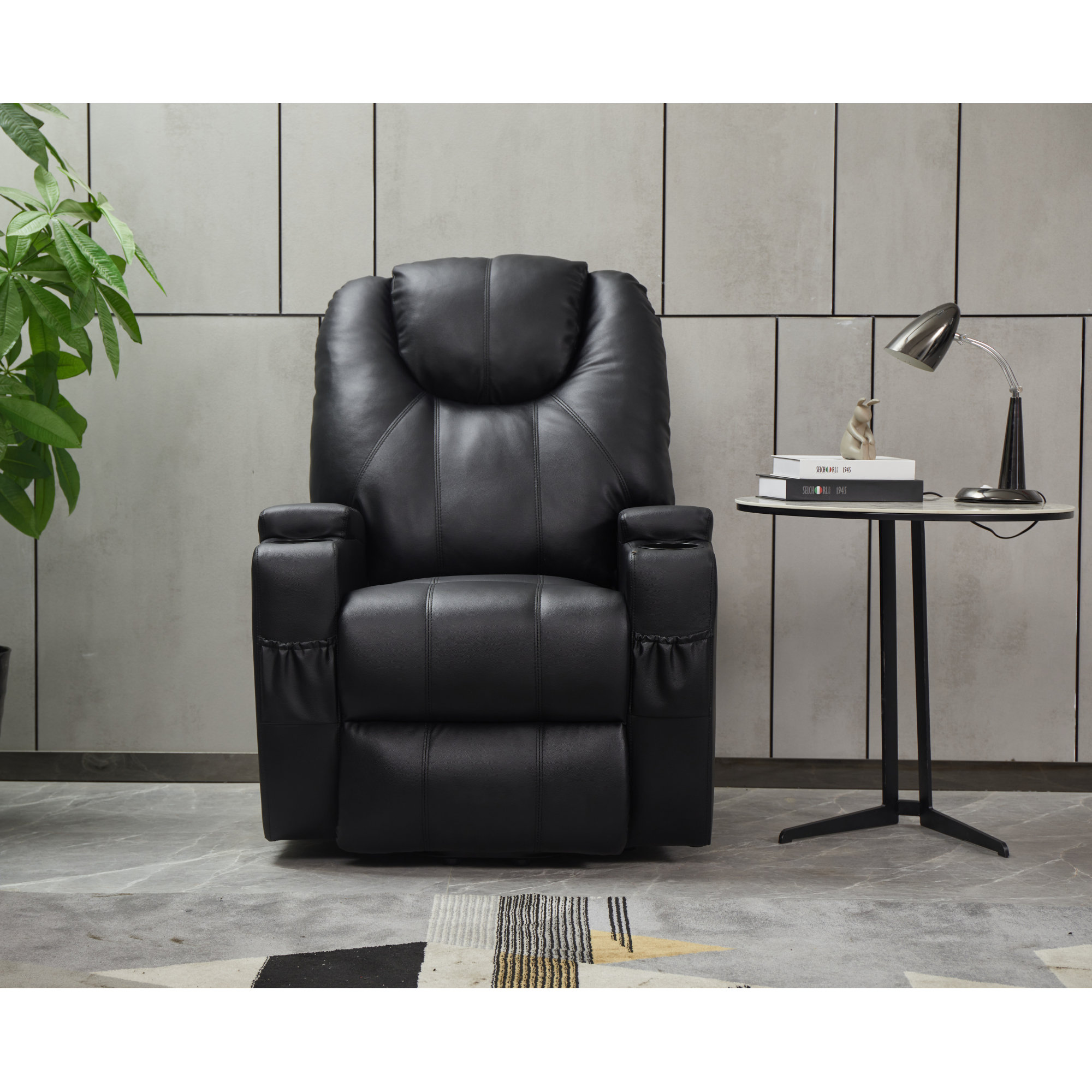 Ebern Designs Modern Comfort Recliner Faux Leather Relaxation Sofa ...