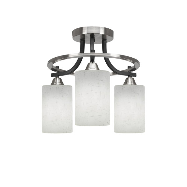 Ebern Designs Kiyari Paramount 3 Light Semi-Flush Shown In Matte Black ...