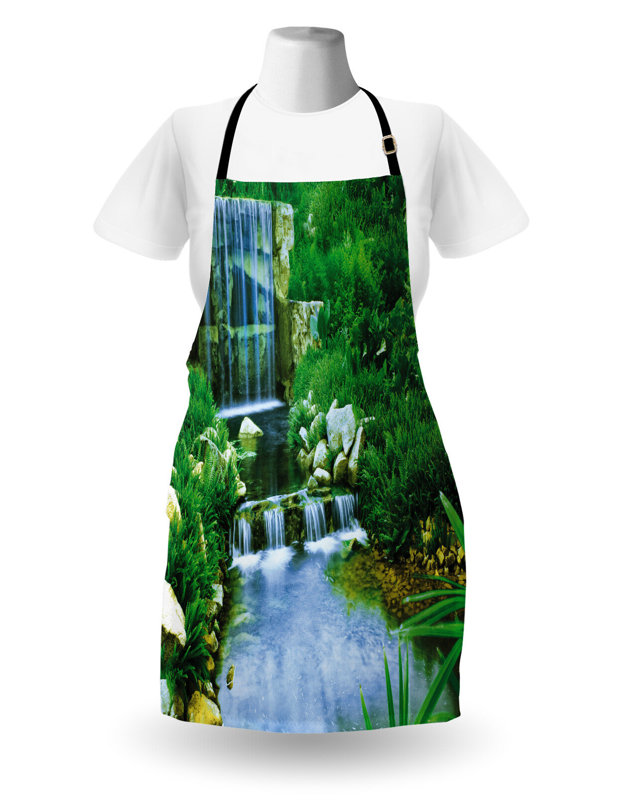 East Urban Home Nature Apron Unisex, Waterfall Rocks Forest, Adult Size ...