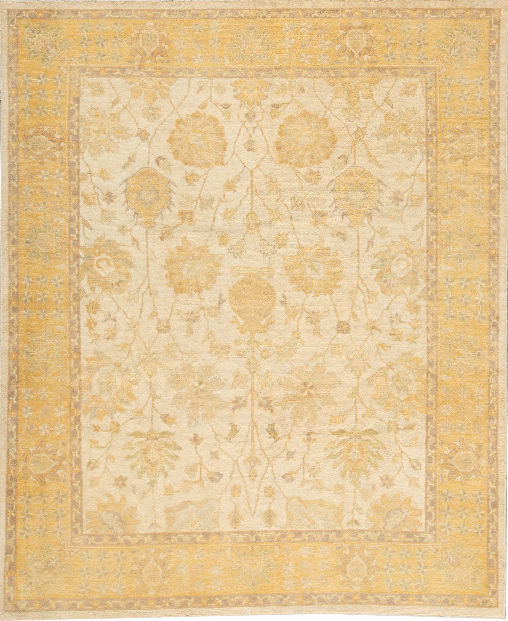 Bokara Rug Co., Inc. Hand-Knotted High-Quality Ivory and Gold Area Rug ...