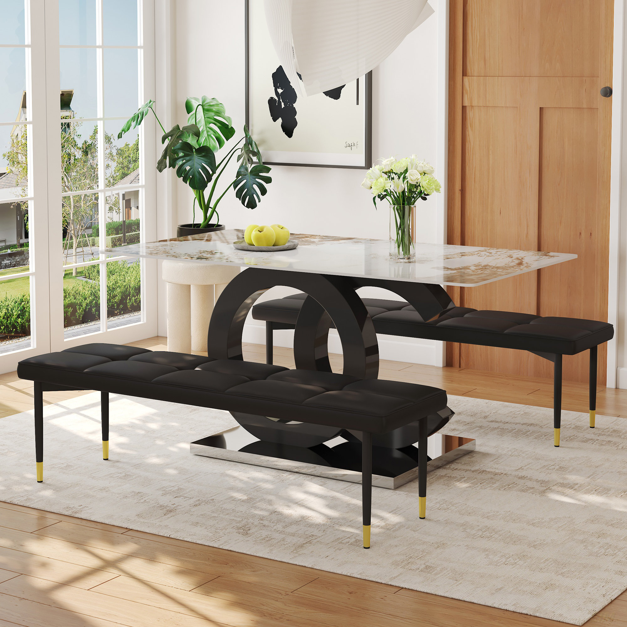 Brayden Studio® Table And Chair Set Pandora Pattern Sintered Stone ...