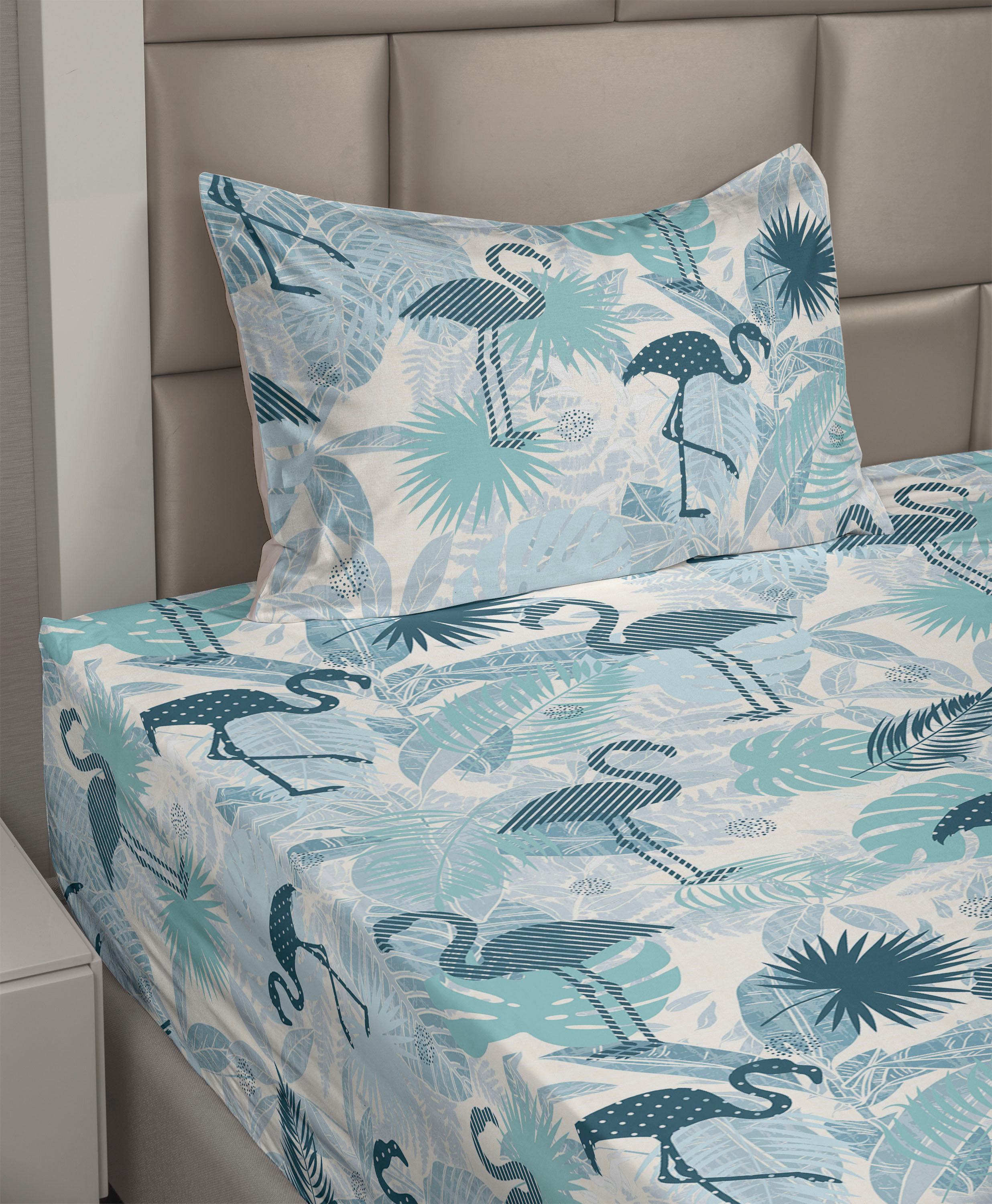 Ambesonne Tropical Nature Sheet Set Aloha Art Flamingo Dark Teal Dark ...