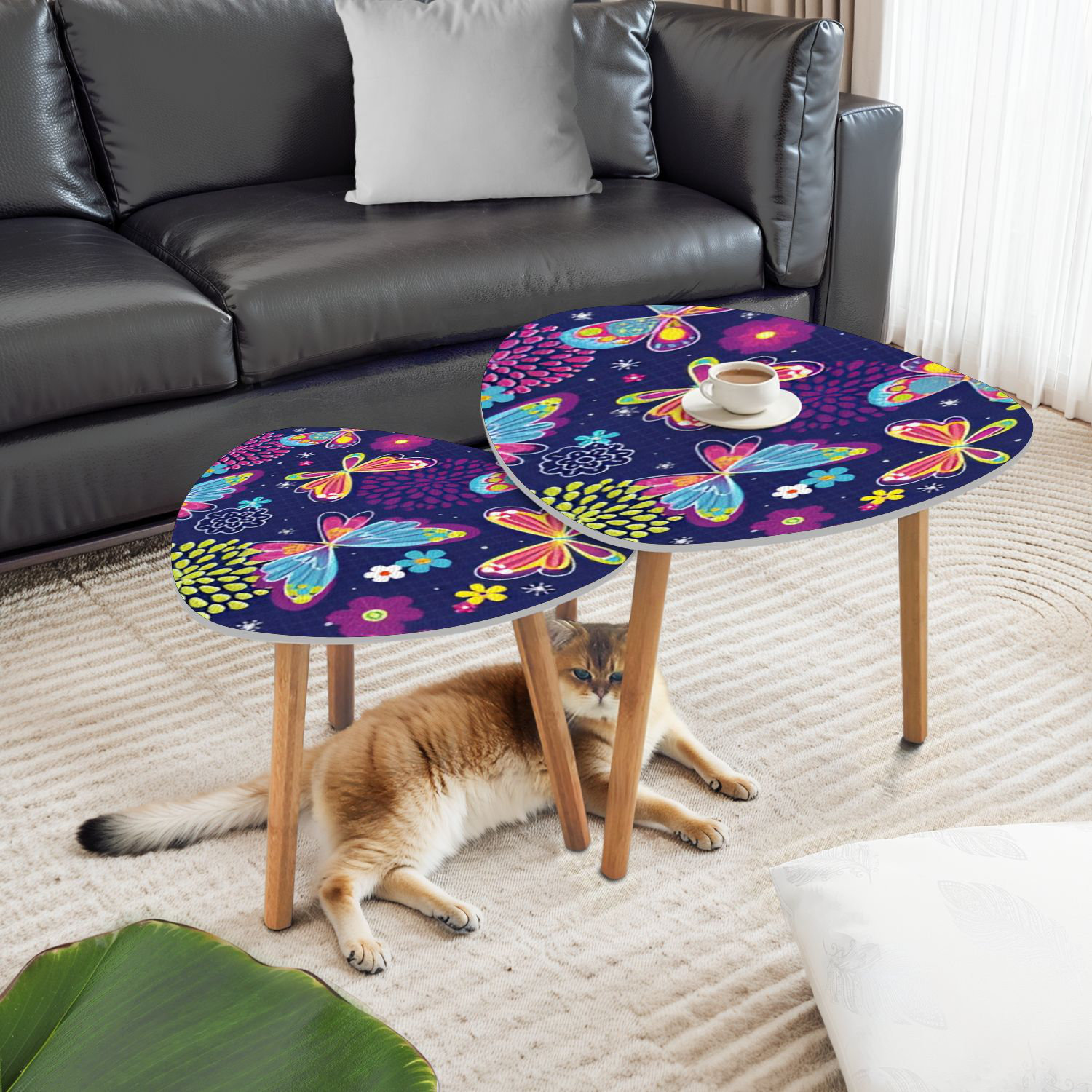 George Oliver Triangle Nesting Coffee Table Set of 2 Fun exciting ...