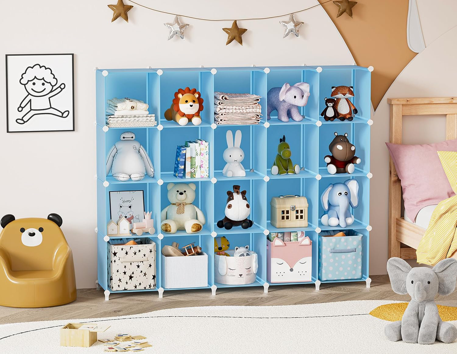Rebrilliant 20-Cube Storage Organizer With Metal Frame, Modular Shelf ...