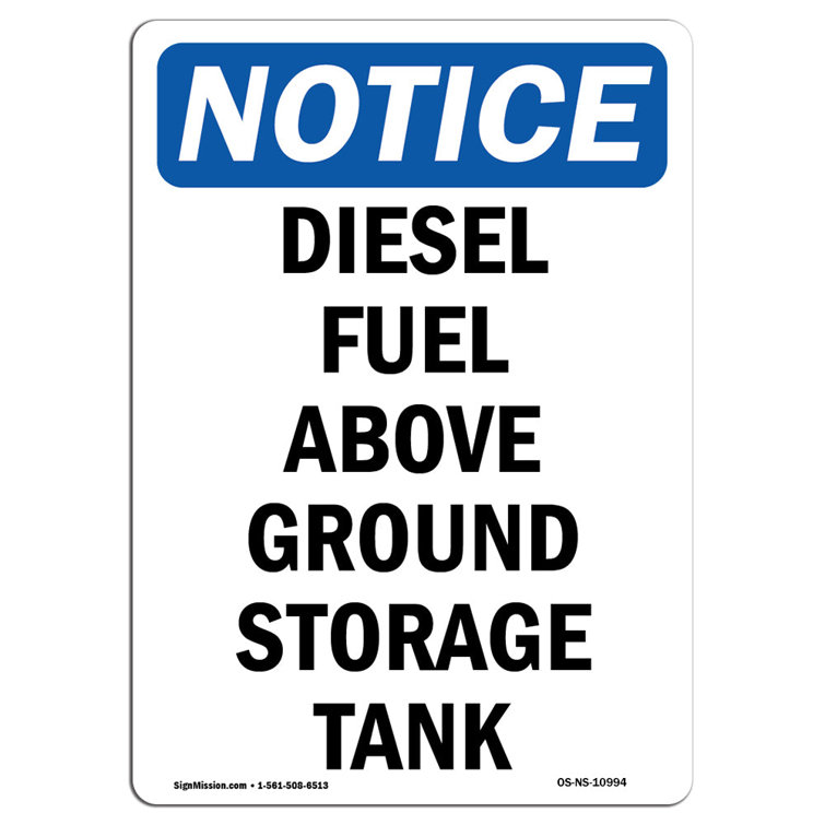SignMission Diesel Fuel Above Ground Storage Tank Sign - Wayfair Canada