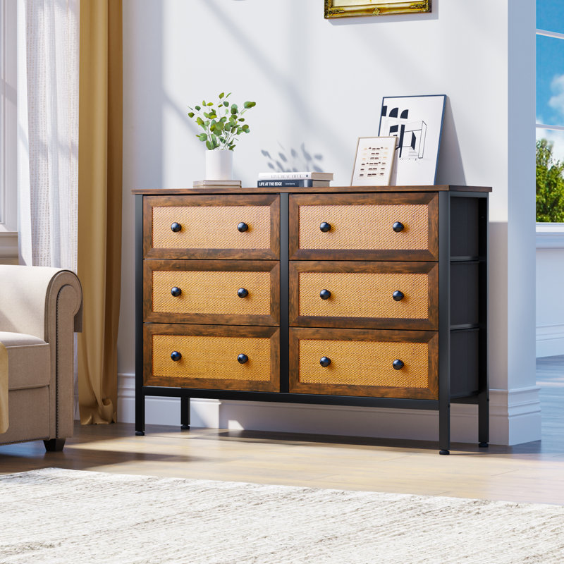 Lark Manor Allateef 6 Drawer 47.2" W Double Dresser | Wayfair
