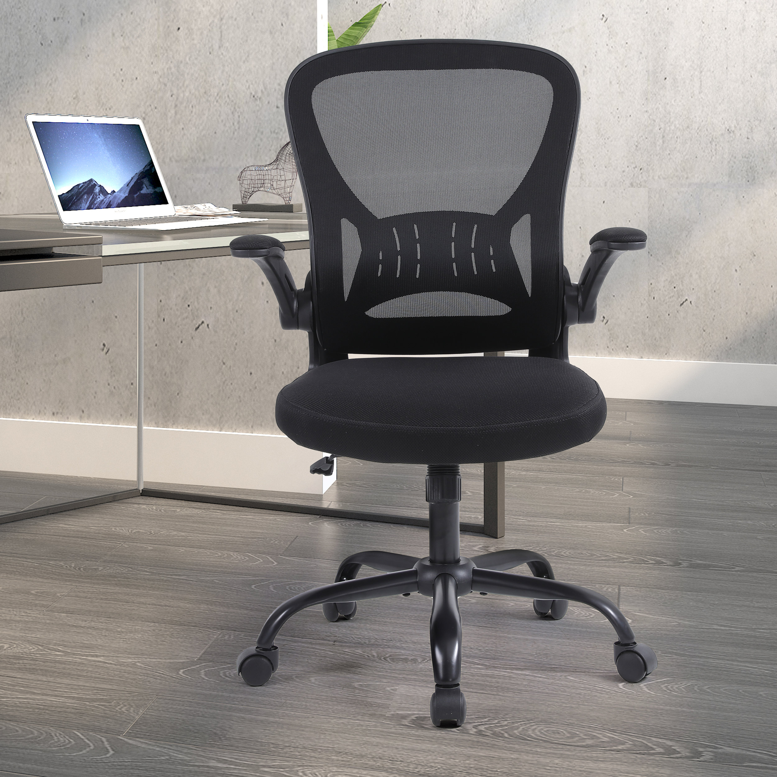 Inbox Zero Kolyo Ergonomic Office Chair Upholstered Desk Chair Mesh ...