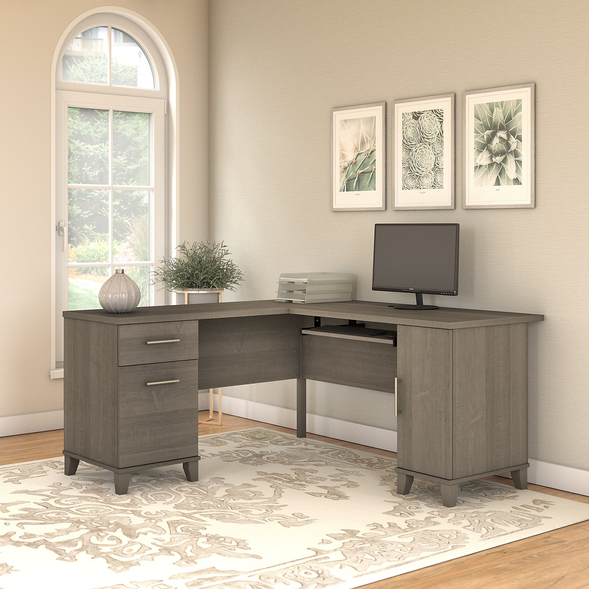 Inbox Zero Paelynn Chase L-Shape Executive desk & Reviews | Wayfair