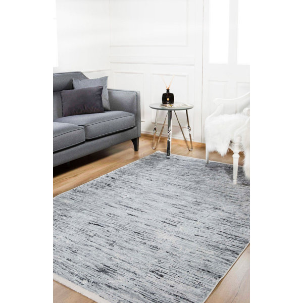 Gracie Oaks Laisha Striped Machine Woven Grey Area Rug | Wayfair.co.uk