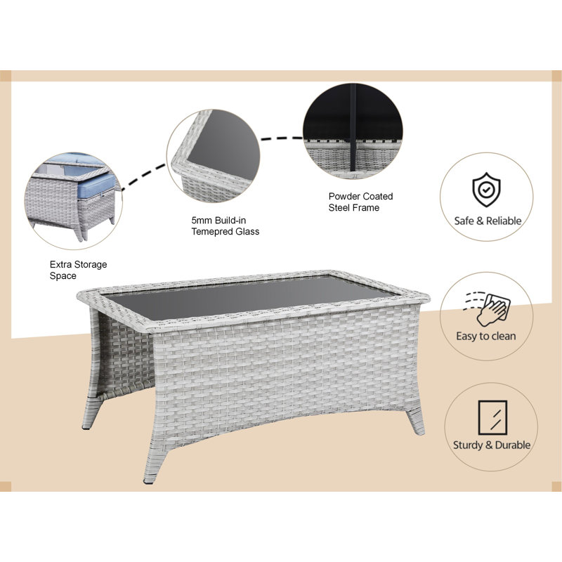 Hummuh Carolina 6 Piece Rattan Sofa Seating Group with Cushions | Wayfair