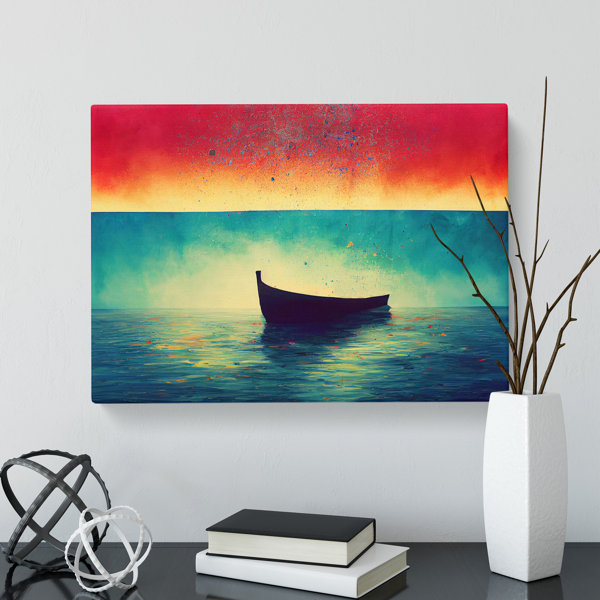Breakwater Bay Paint Splatter Boat Vol.2 - Wrapped Canvas Print ...