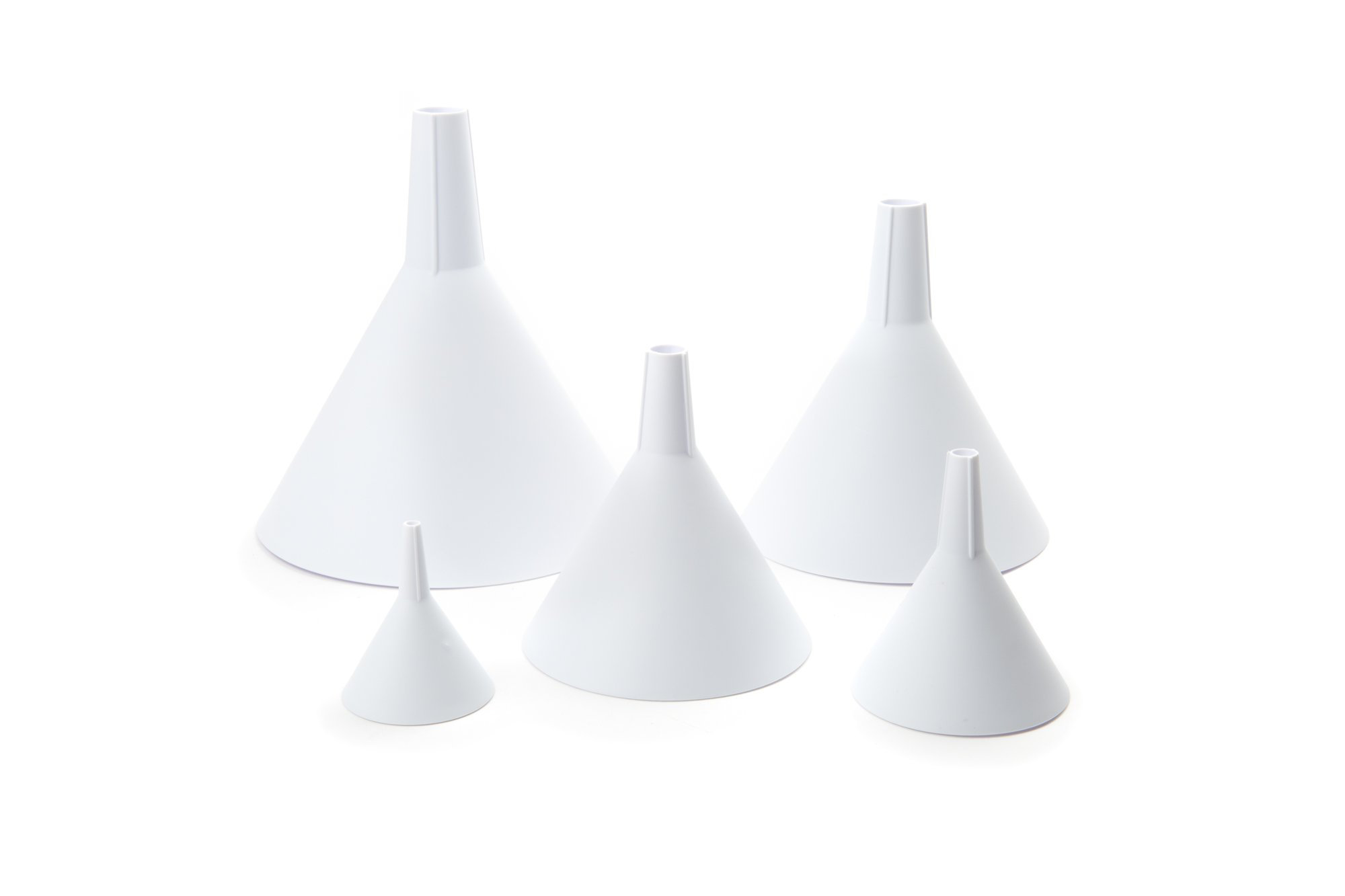 TUHOME FURNITURE LLC Set Of 5 Multi-Purpose Plastic Funnels, White ...