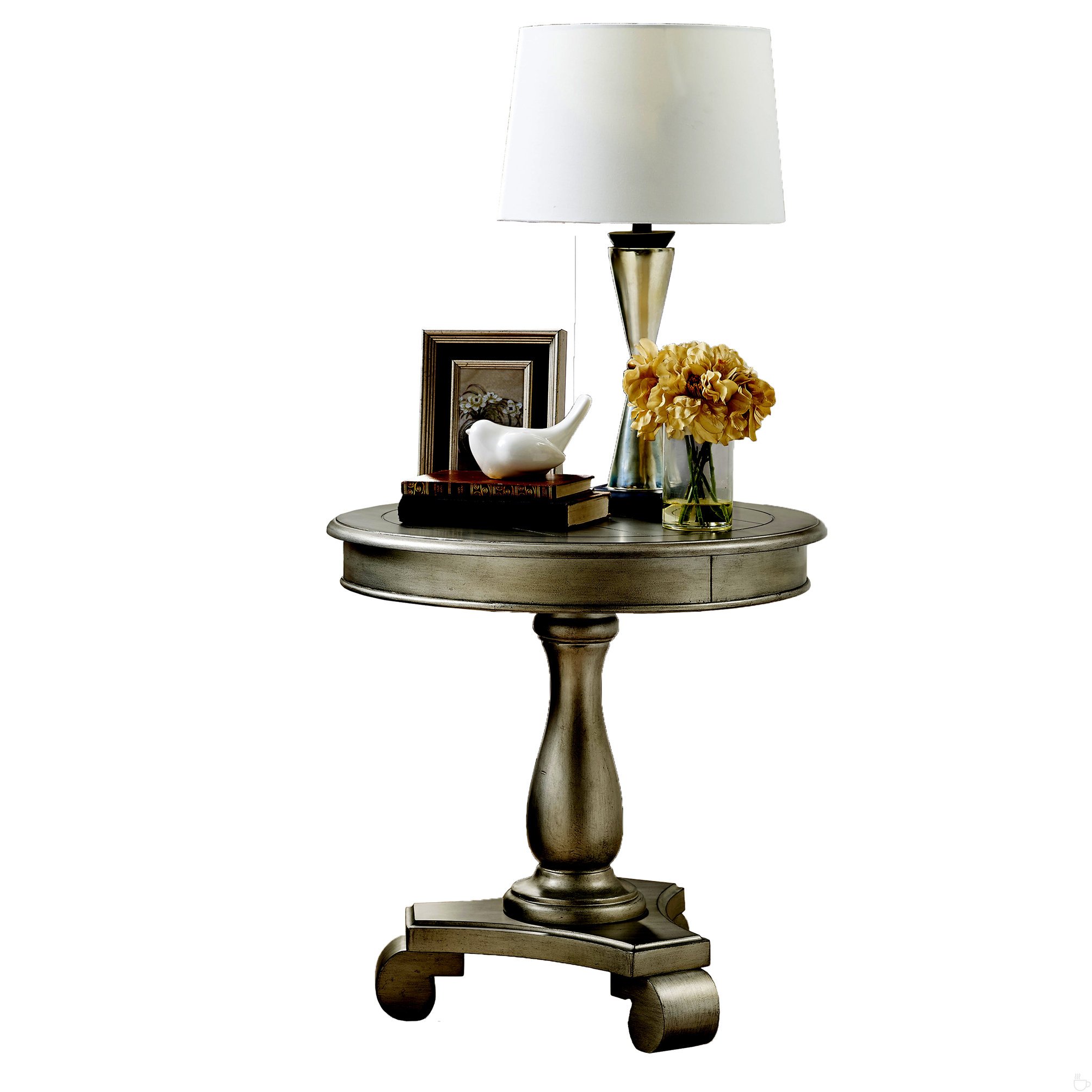 Ophelia & Co. Round Wood Pedestal Side Table | Wayfair