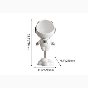 Ivy Bronx Astronaut Resin Figurine Gold Floating Side Table With ...