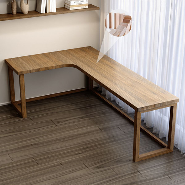 Loon Peak® Jadyne 2 Solid Wood L-Shaped Desk And Chair Set Office Set ...